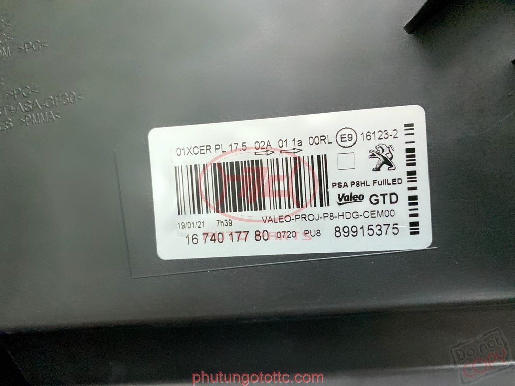 Đèn pha Peugeot 3008 2018 (Mã 1674017780) chính hãng - Giá tốt 2025