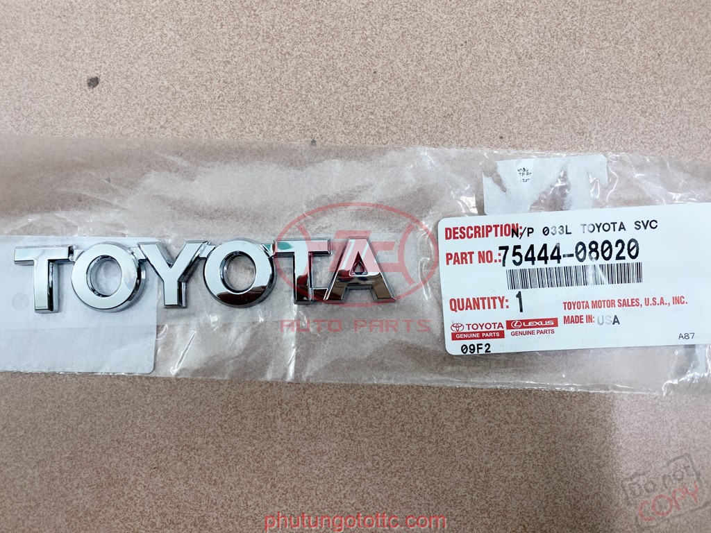 Chữ TOYOTA Sienna (Mã 7544408020) chính hãng - Giá tốt 2024